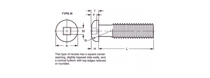 ASME B18.6.3 Type 3 Square Recessed Round – Adfast Components